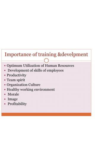 Concept of training and development and short note on different methods ...
