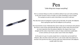 Describing A Pen | PDF