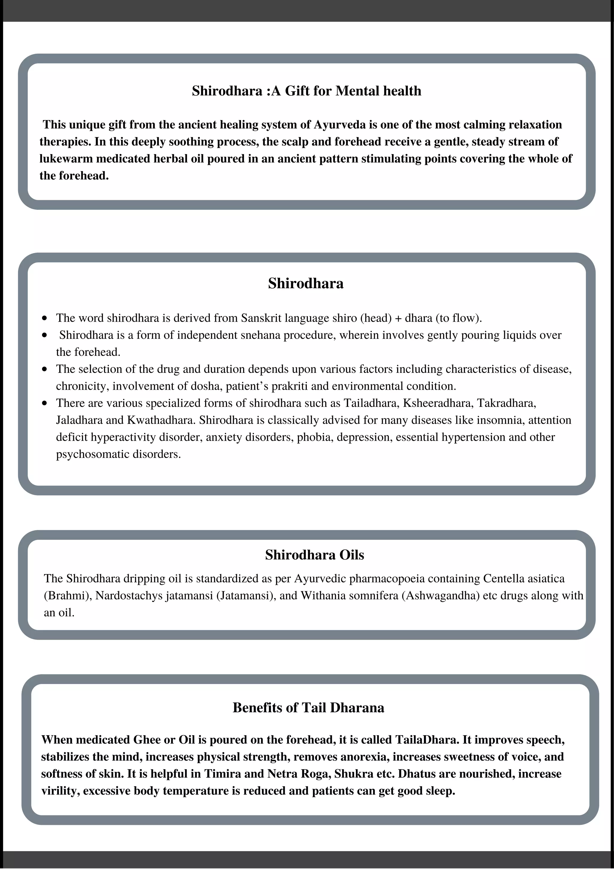 Role of Shirodhara | PDF