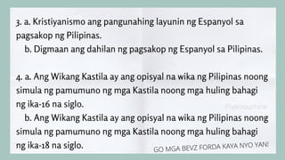Kasaysayan ng wika sa panahon ng KASTILA | PDF