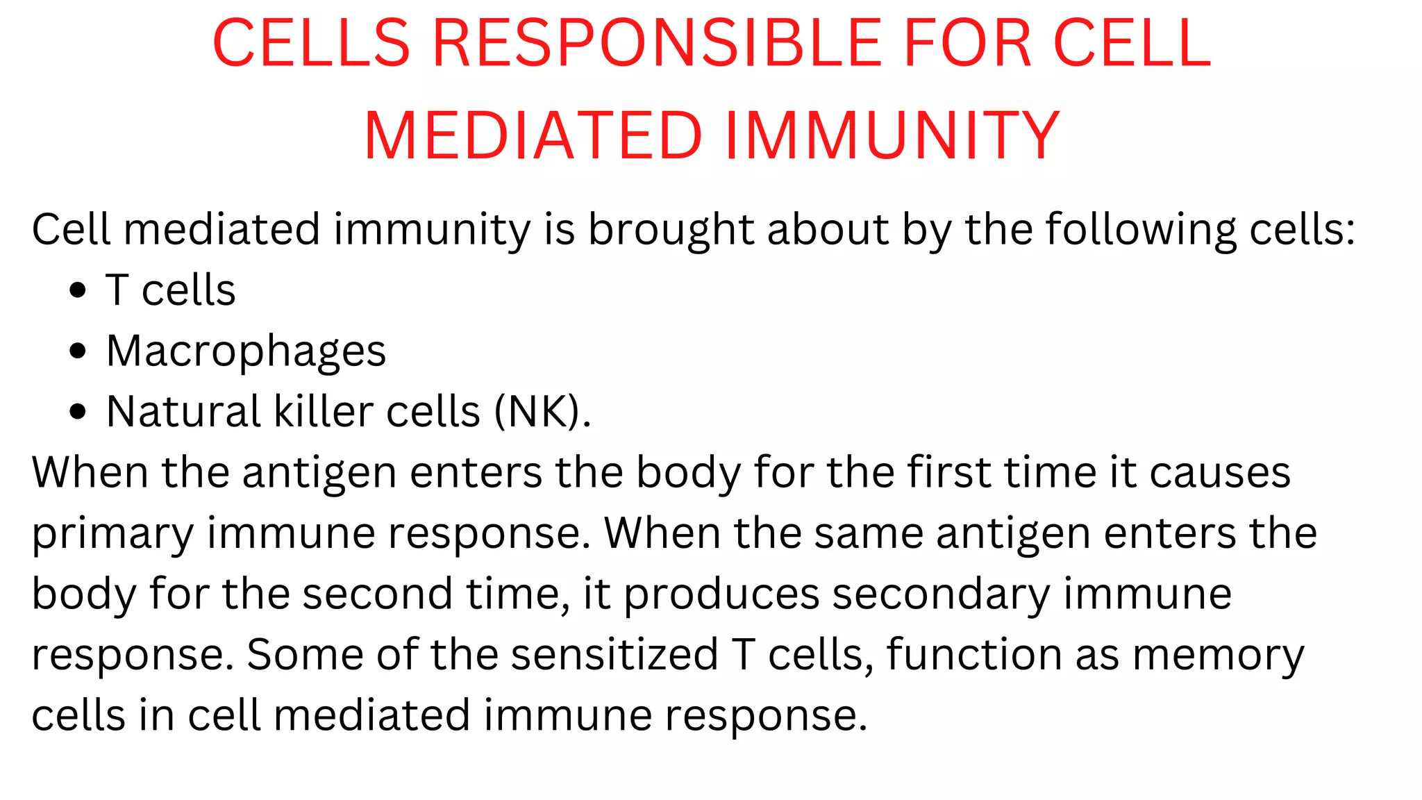 Cell mediated immune response, Types and Functions | PDF