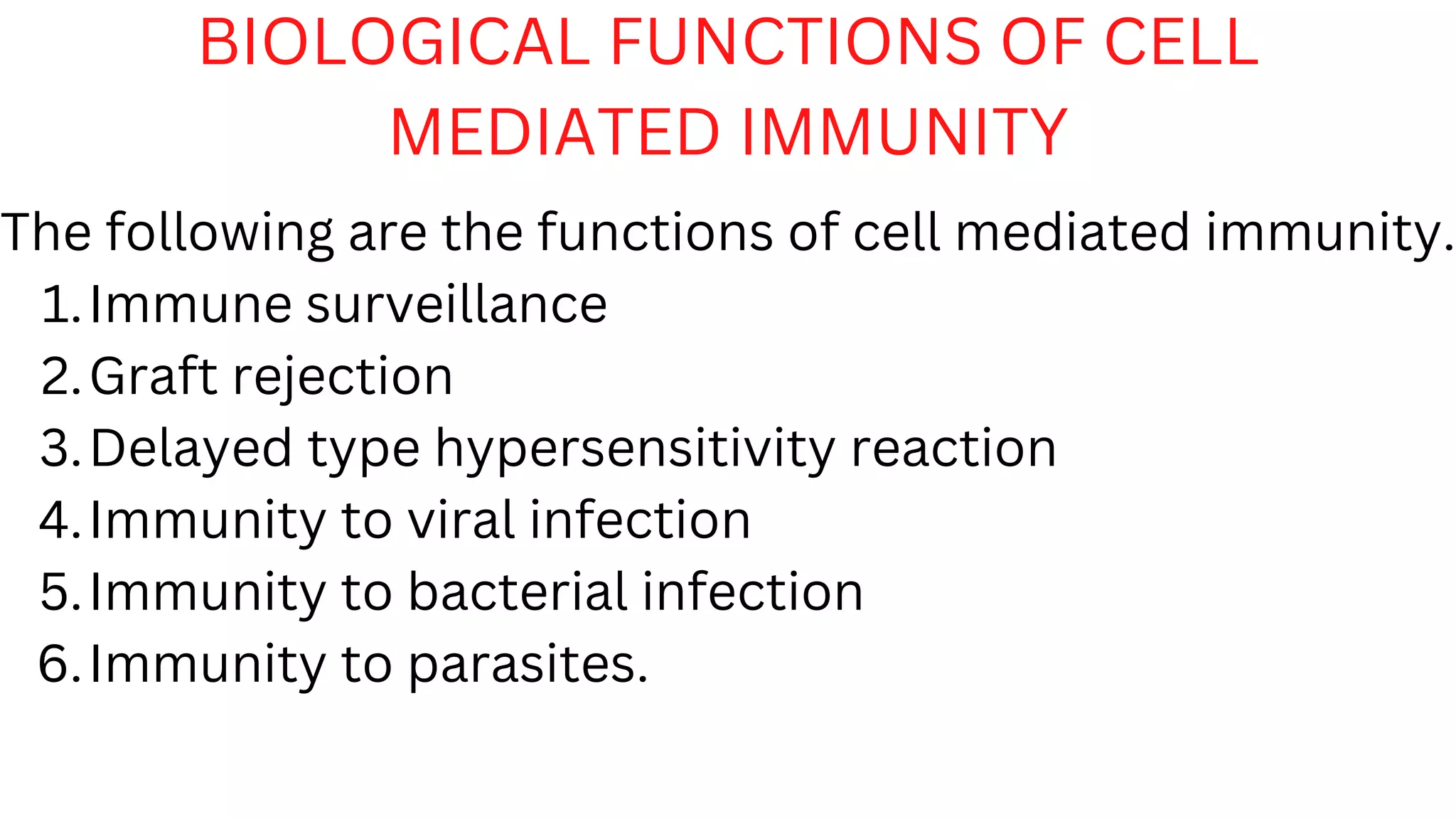 Cell mediated immune response, Types and Functions | PDF