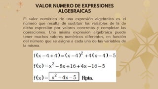 expresiones algebraicas | PPT