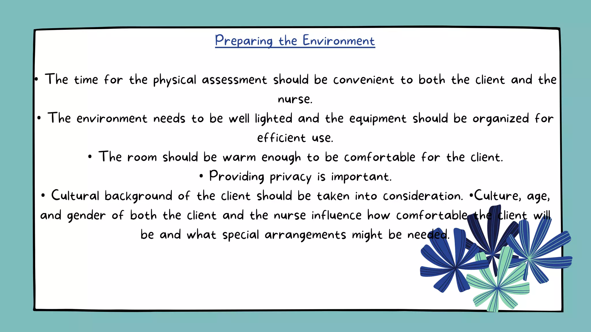 Health Assessment : Preperation of Patient and Environment | PDF