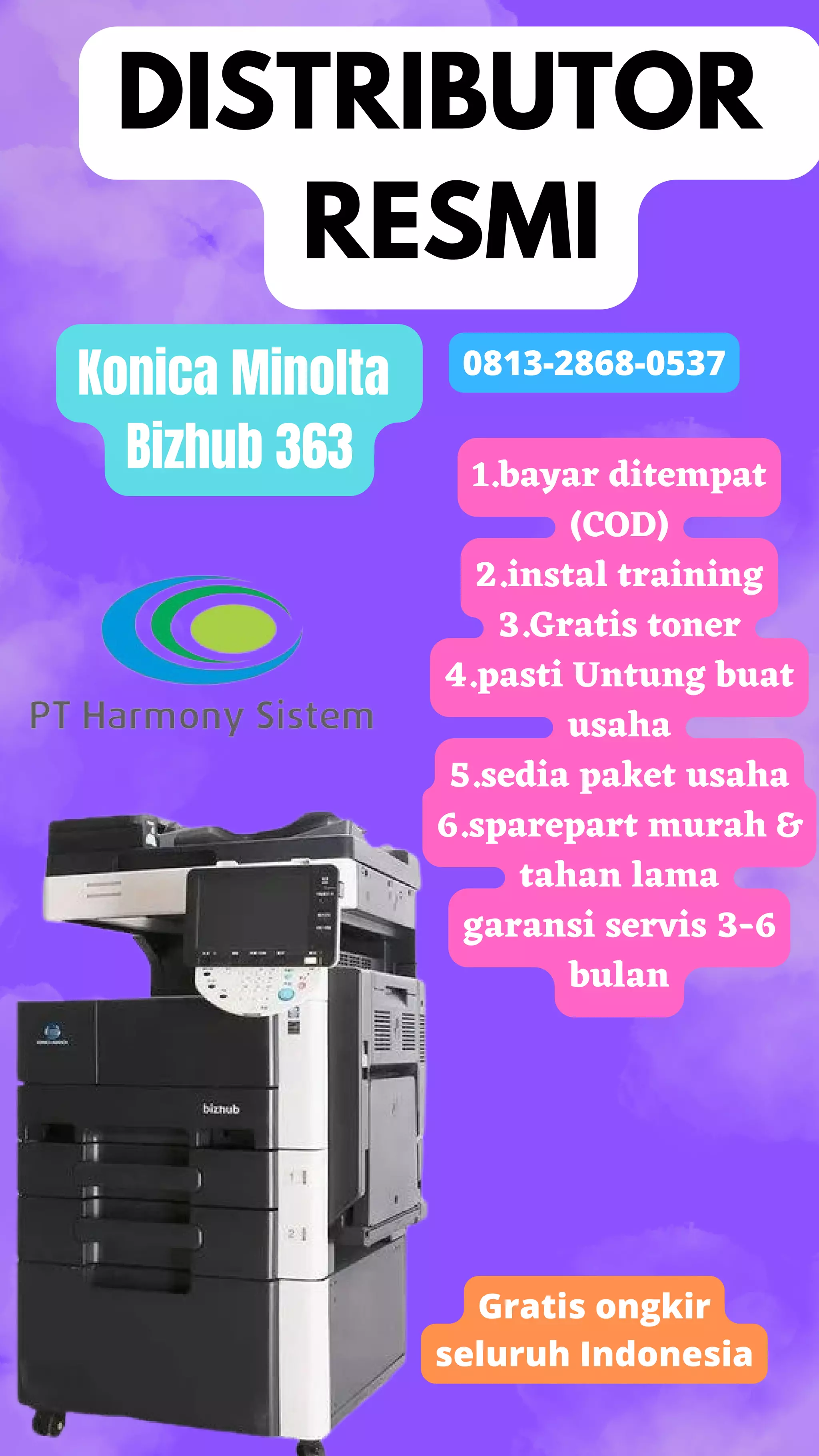 Distributor Resmi mesin fotocopy Konica Minolta 363 Ampenan Taman Sari Mataram | PDF