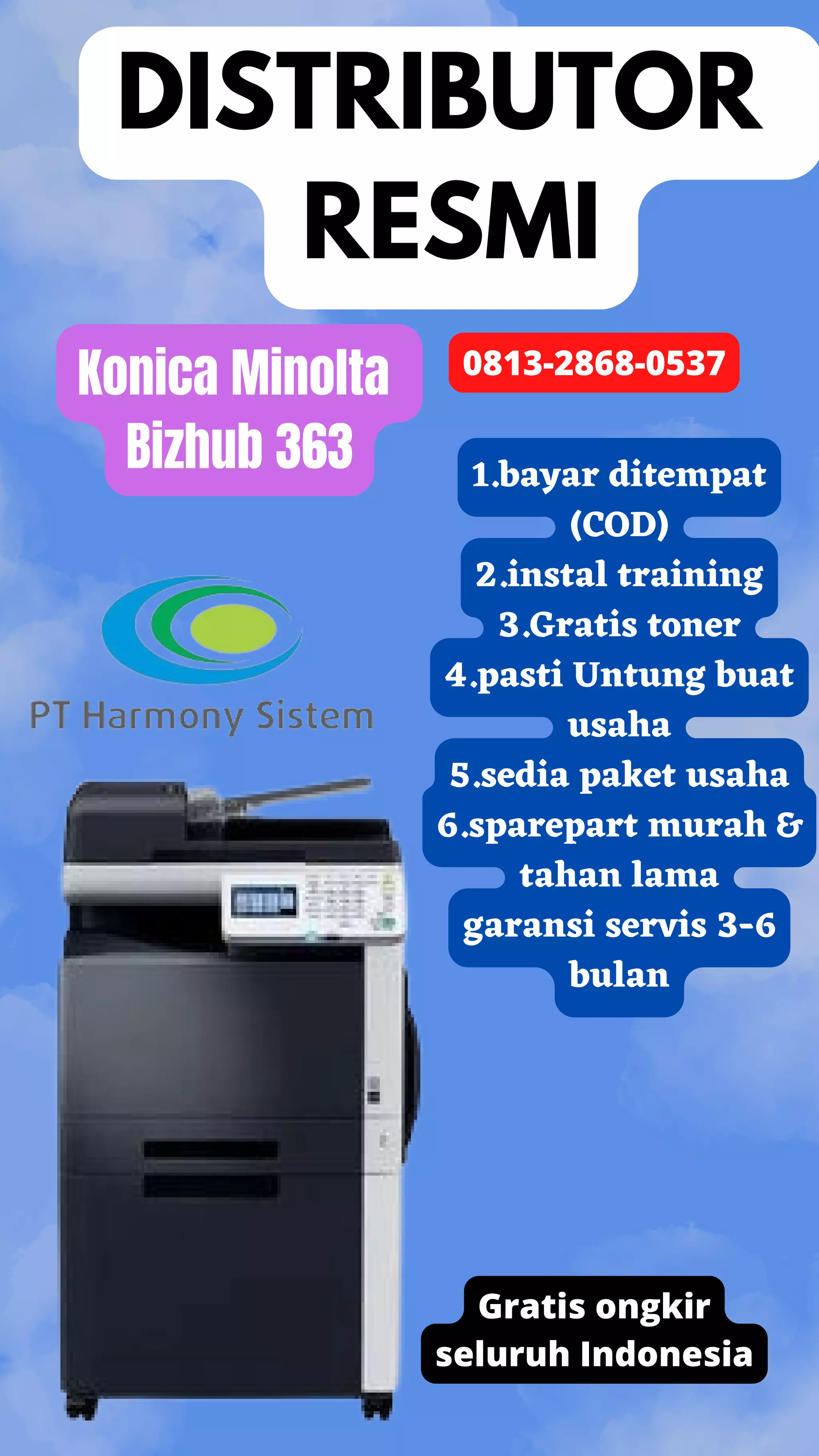 Distributor Resmi mesin fotocopy Konica Minolta 363 Ampenan Taman Sari ...
