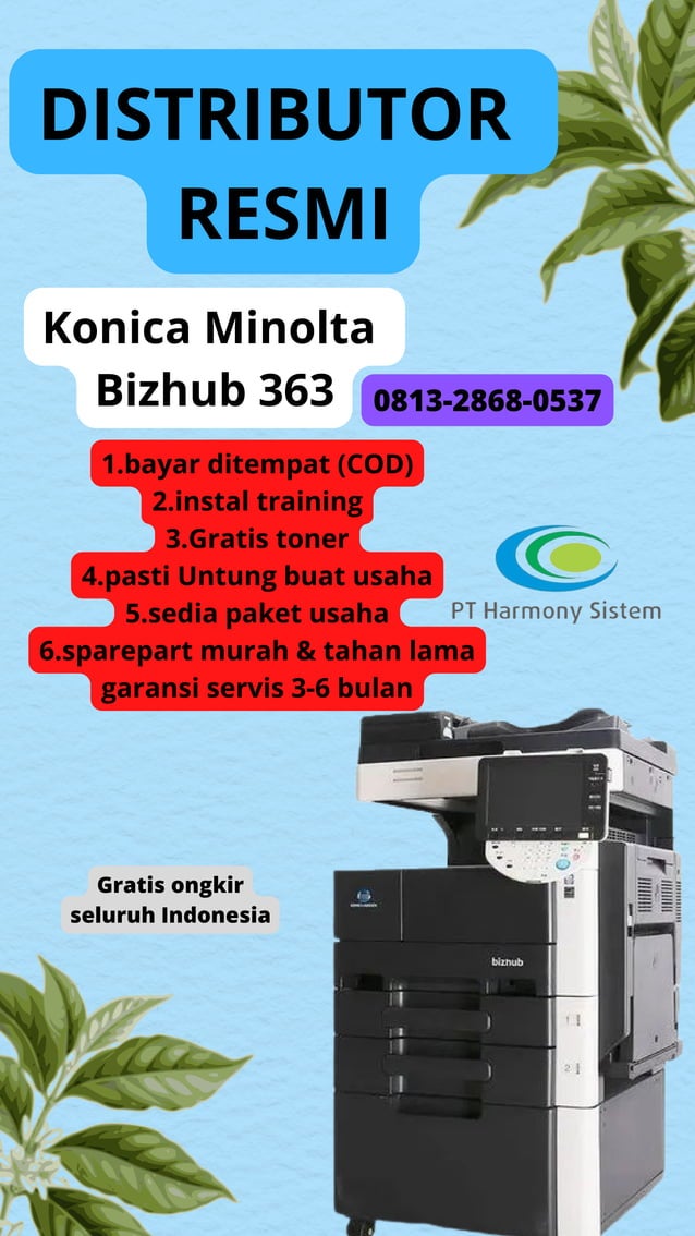 Distributor Resmi mesin fotocopy Konica Minolta 363 Cakranegara ...