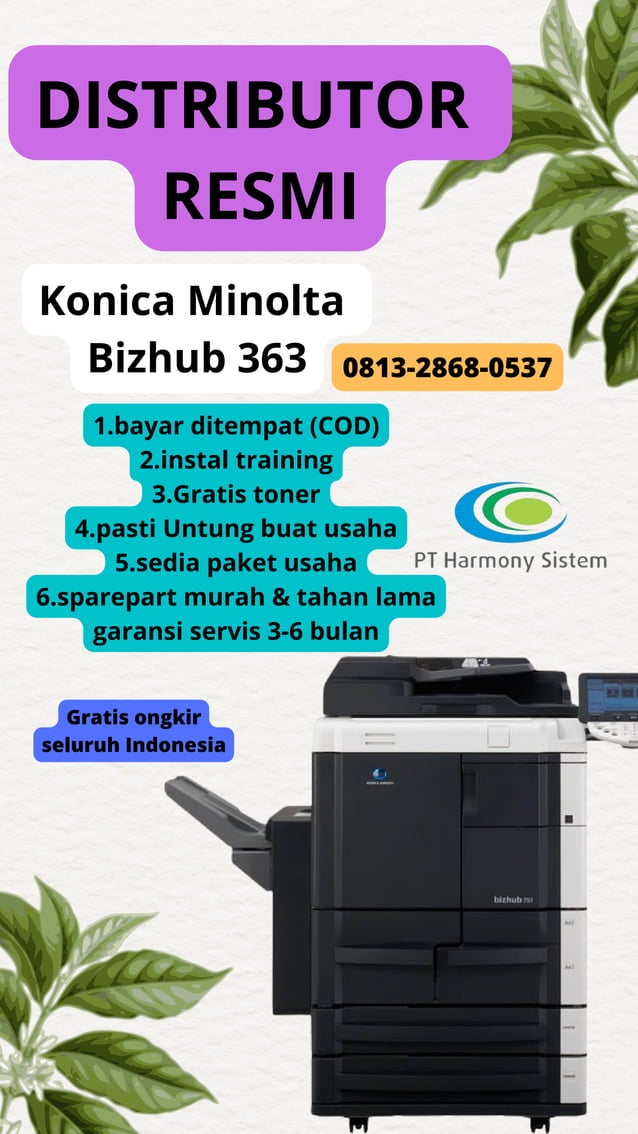 Distributor Resmi mesin fotocopy Konica Minolta 363 Cakranegara Cakranegara barat Mataram | PDF