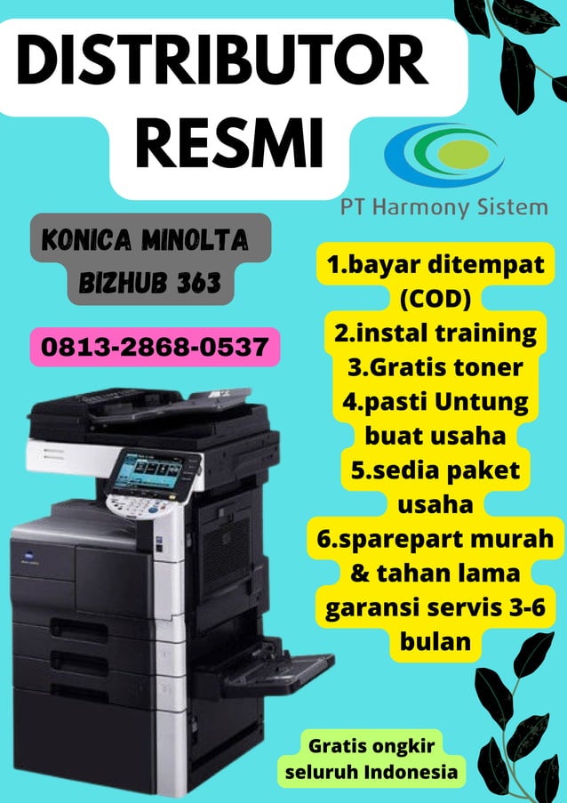 Distributor Resmi mesin fotocopy Konica Minolta 363 Cakranegara Sapta marga Mataram | PDF
