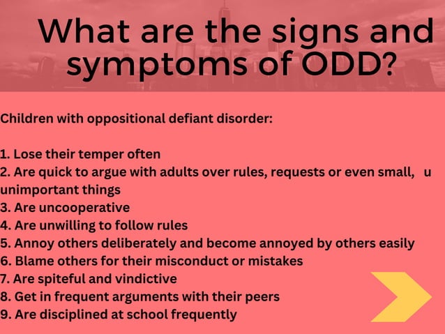 Behavioral Disorder : Oppositional Defiant Disorder | PDF