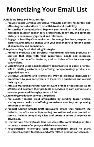 Build masive email list and make sales | PDF