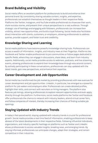 The Benefits of Social Media for Professional Use | PDF