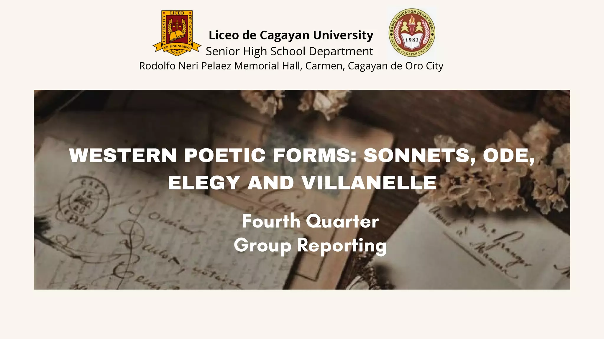 WESTERN POETIC FORMS: SONNETS, ODE, ELEGY AND VILLANELLE | PDF