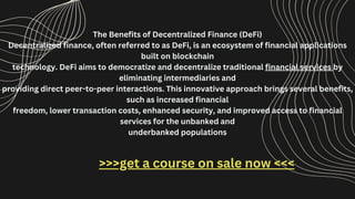 Cryptocurrency and Defi : Bridging the gap for financial inclusion. | PDF