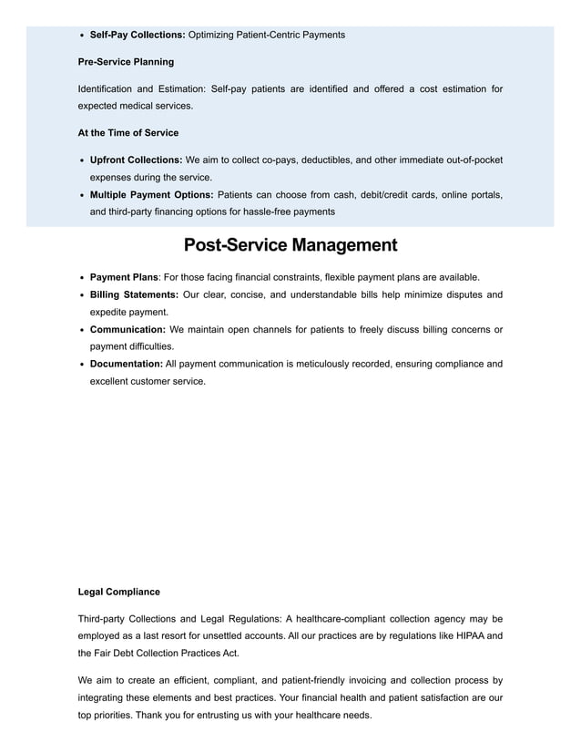 Patient invoices and Self-pay collections | PDF
