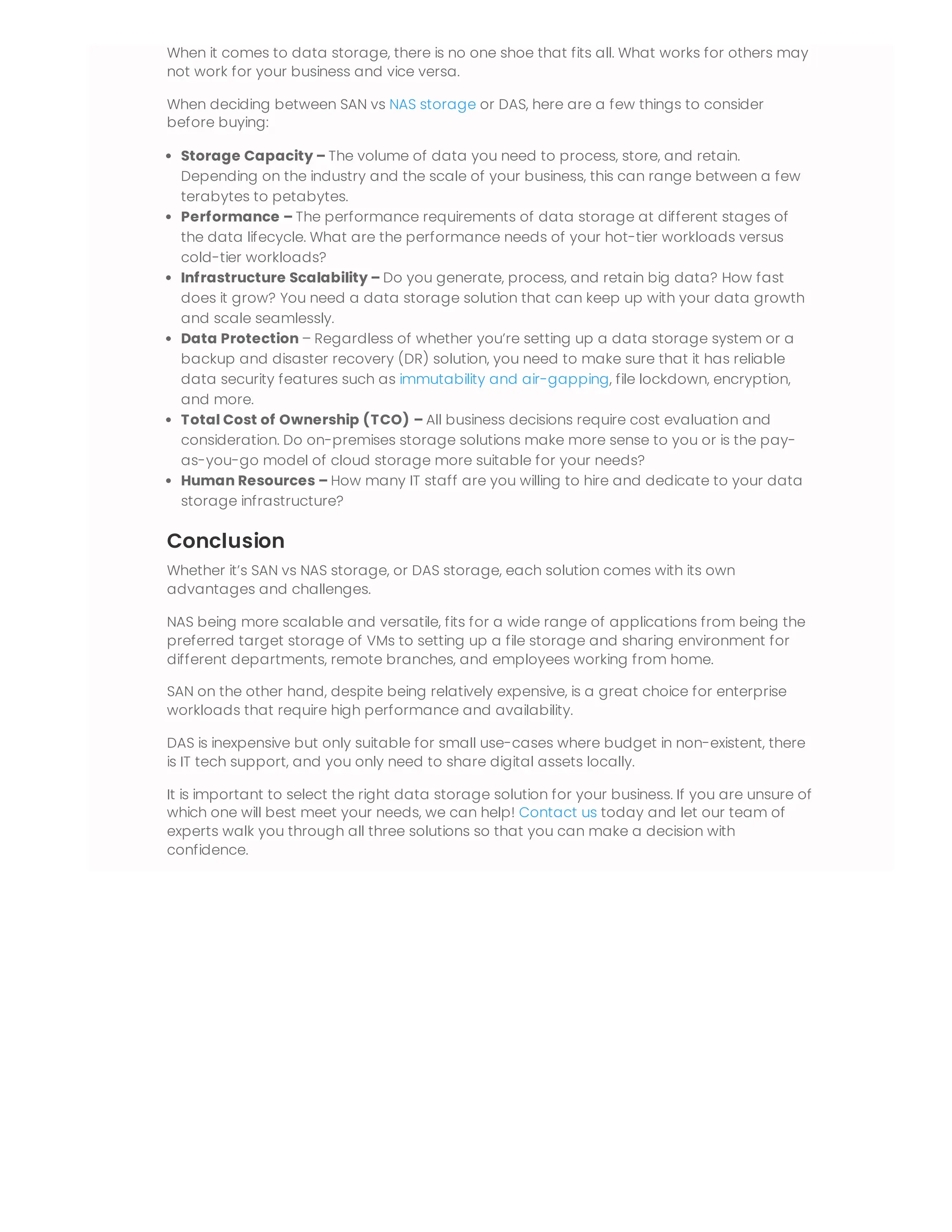 SAN vs NAS vs DAS: Decoding Data Storage Solutions | PDF