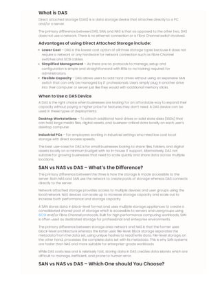 SAN vs NAS vs DAS: Decoding Data Storage Solutions | PDF