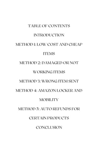 5 Amazon Refund Methods: Keep Delivered Items | PDF