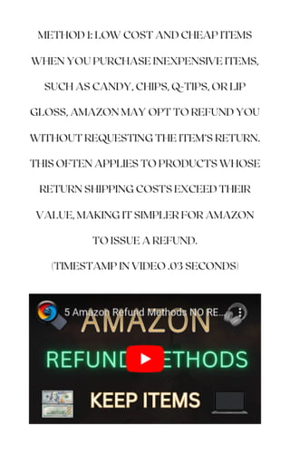 5 Amazon Refund Methods: Keep Delivered Items | PDF