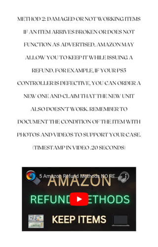 5 Amazon Refund Methods: Keep Delivered Items | PDF