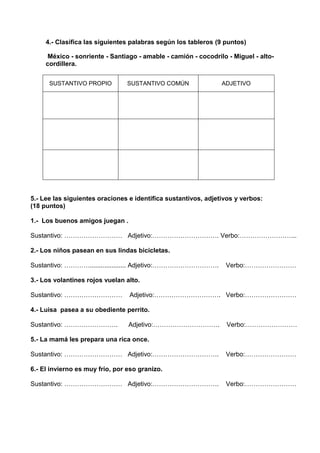 VERBOS SUSTANTIVOS TALLER Y RESPUESTAS.................. | PDF
