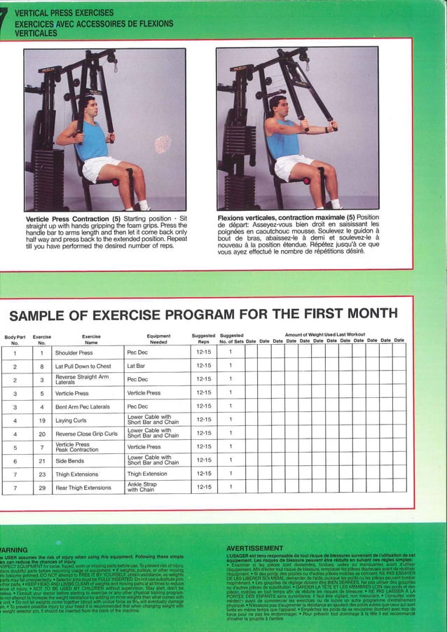 York Mega Max 3001 Gym Workout Chart | PDF