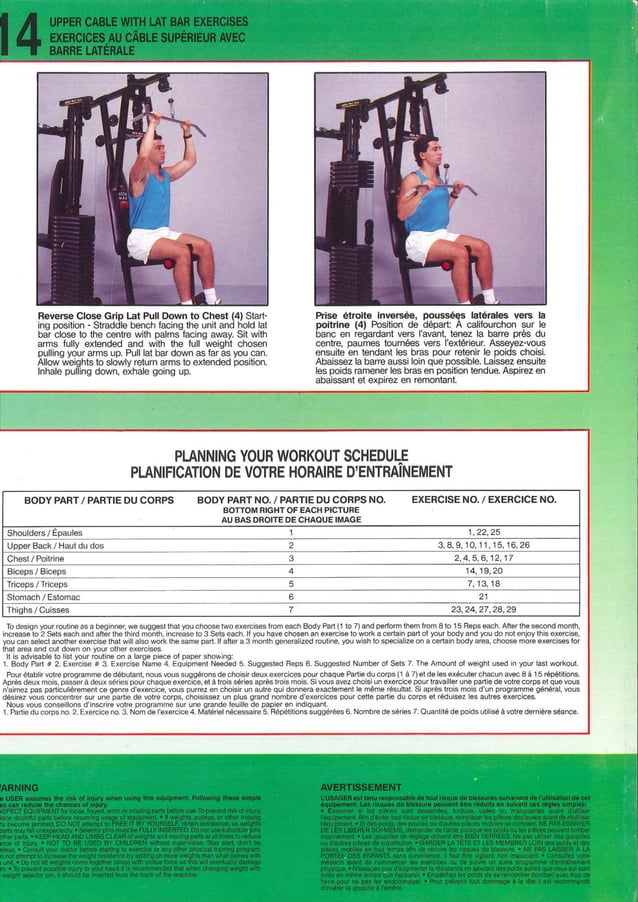 York Mega Max 3001 Gym Workout Chart | PDF