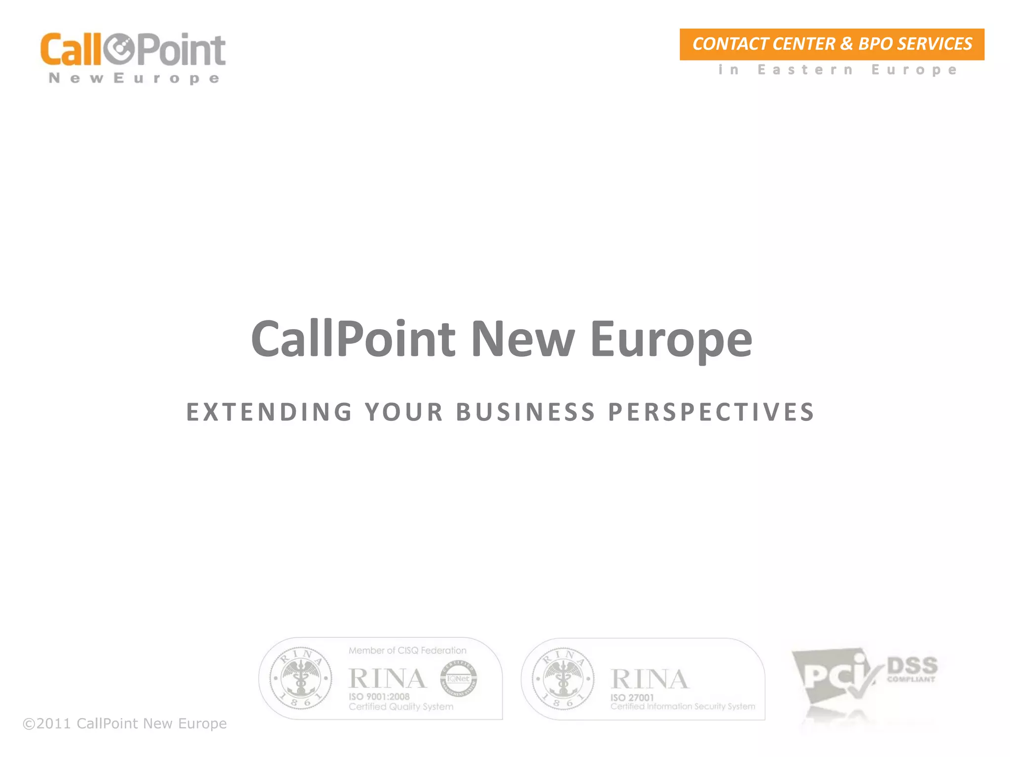 CallPoint New Europe Corporate Presentation | PDF
