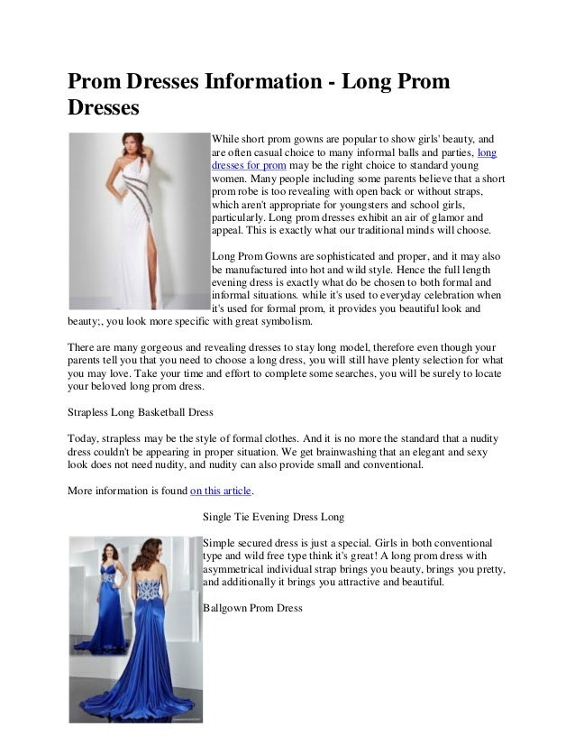 Prom Dresses Information - Long Prom Dresses