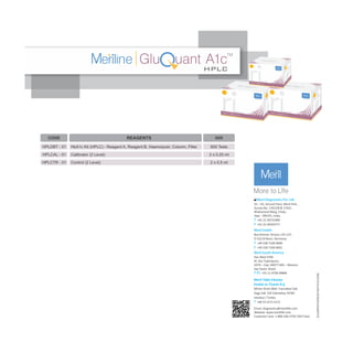 Merilyzer GluQuantA1c Diabetes Machine Brochure | PDF