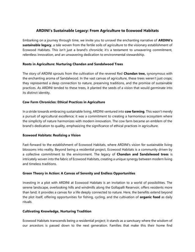 Explore Eco-Friendly Farm Plot & Managed Farmland | PDF