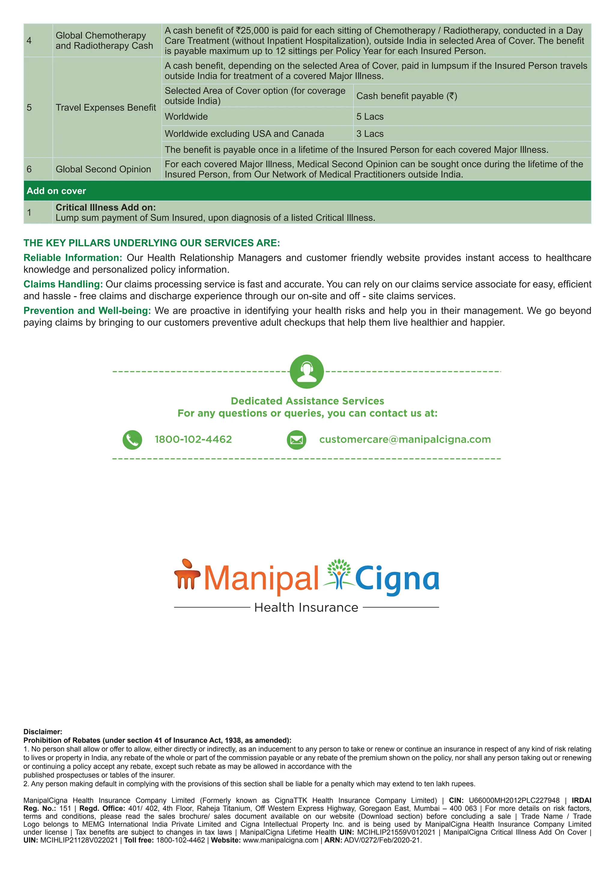 Explore Comprehensive Health Coverage Brochure | ManipalCigna | PDF