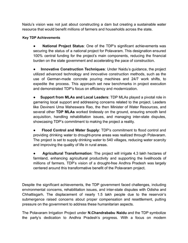 Polavaram Irrigation Project in Andhra Pradesh | PDF