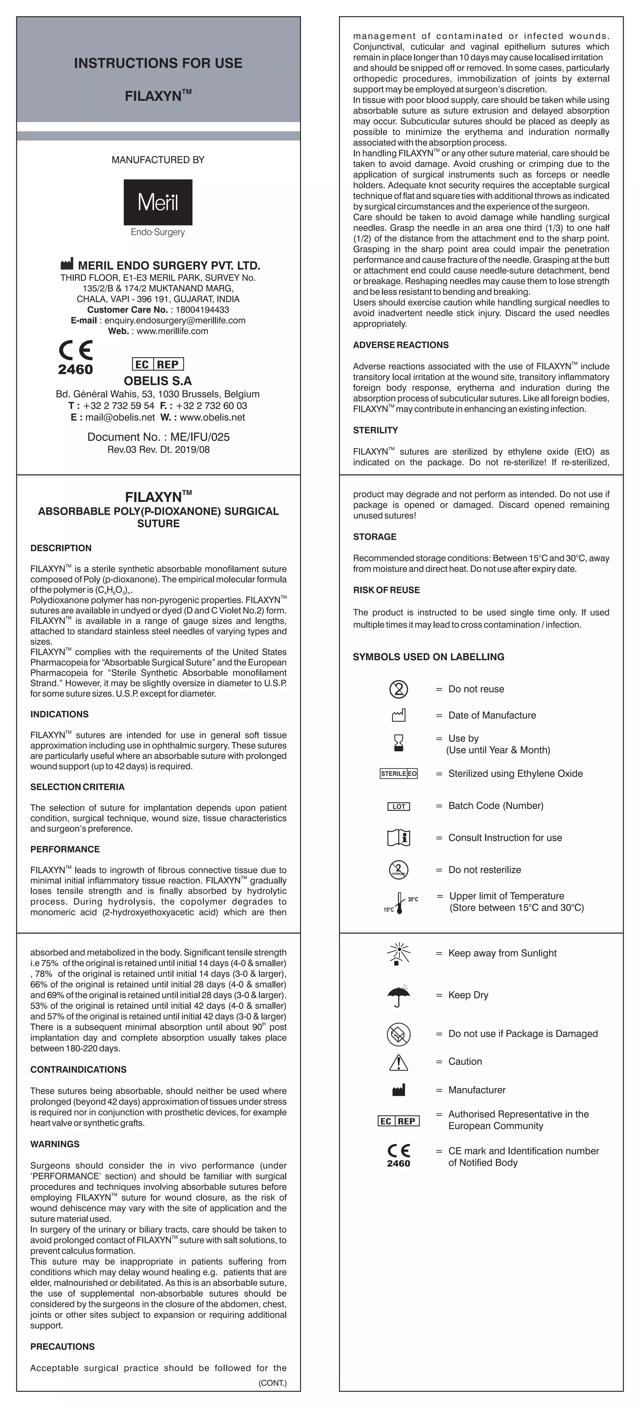 Filaxyn Polydioxanone Suture Brochure | PDF