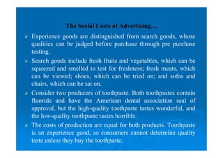 Lecture notes on advertisment in economics of industry | PDF