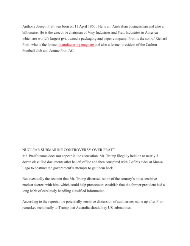 NUCLEAR SUBMARINE CONTROVERSY OVER PRATT! | DOCX