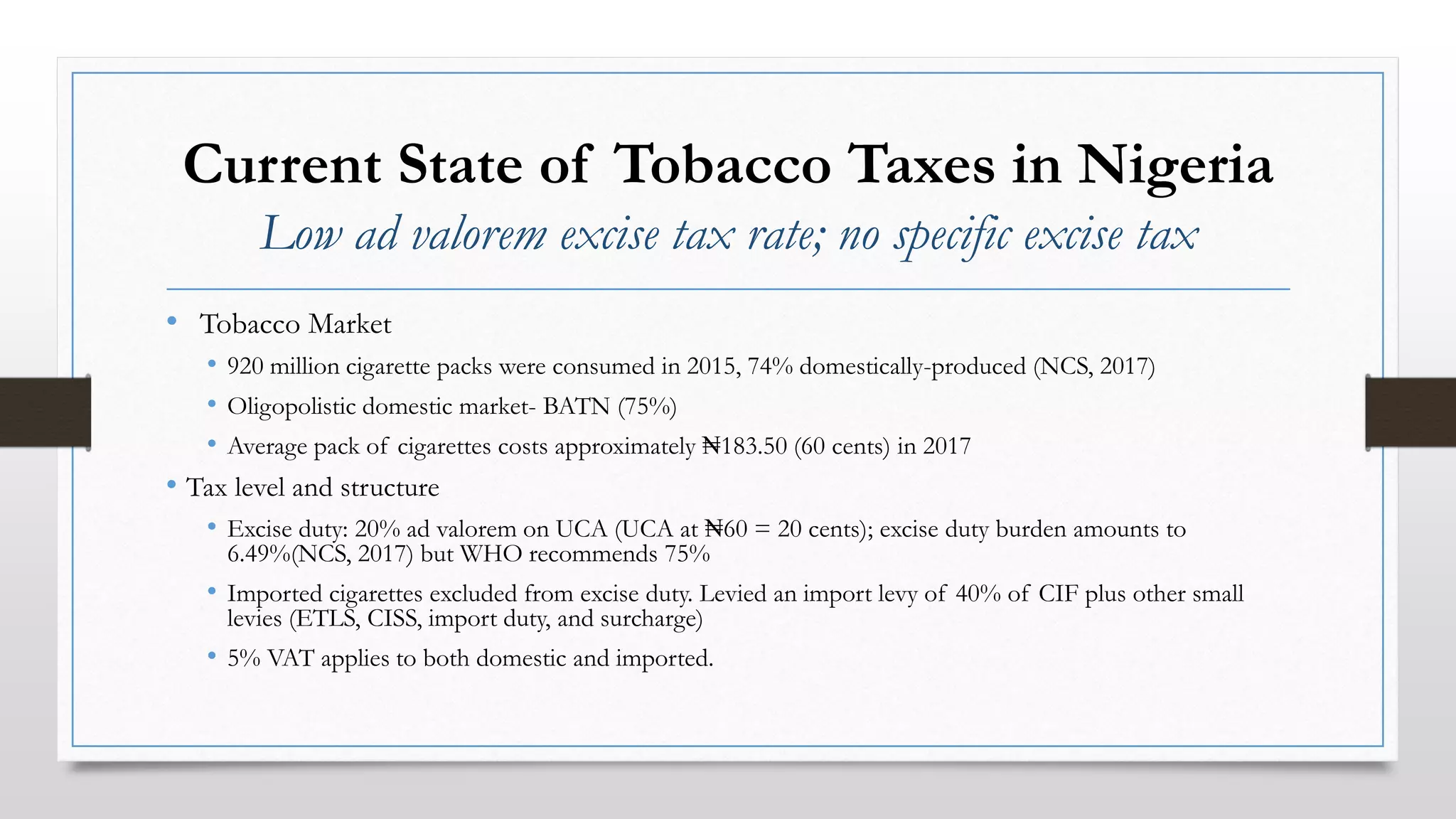 The Economics of Tobacco Control | PPT