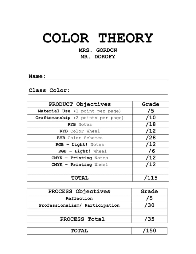 Pdf art8 colortheorypacketnew | PDF