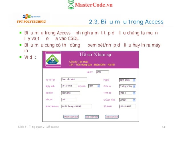 Pdf bai 1 tổng quan về ms access-quan tri csdl voi access-mastercode.vn