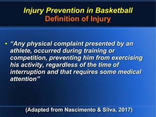 Injury Prevention in Basketball | PDF