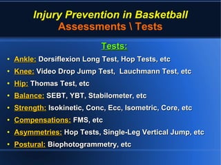 Injury Prevention in Basketball | PDF