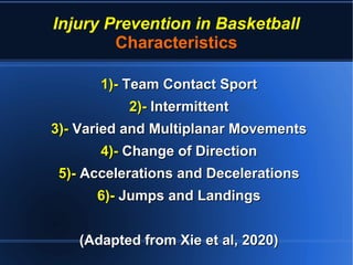 Injury Prevention in Basketball | PDF