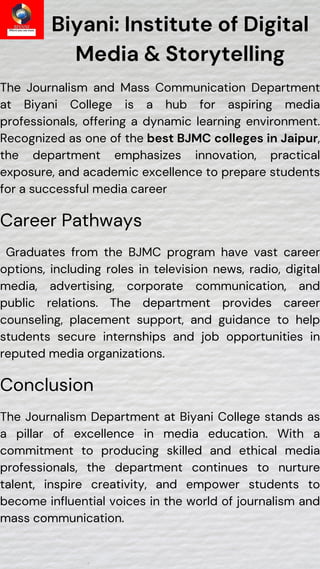 Biyani: Institute of Digital Media & Storytelling | PDF