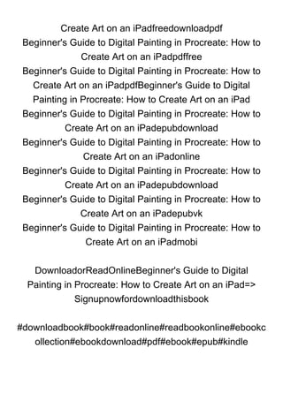[PDFBOOK]Beginner's Guide to Digital Painting in Procreate: How to ...