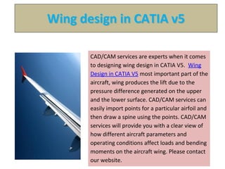 Wing Design in CATIA V5 | PDF
