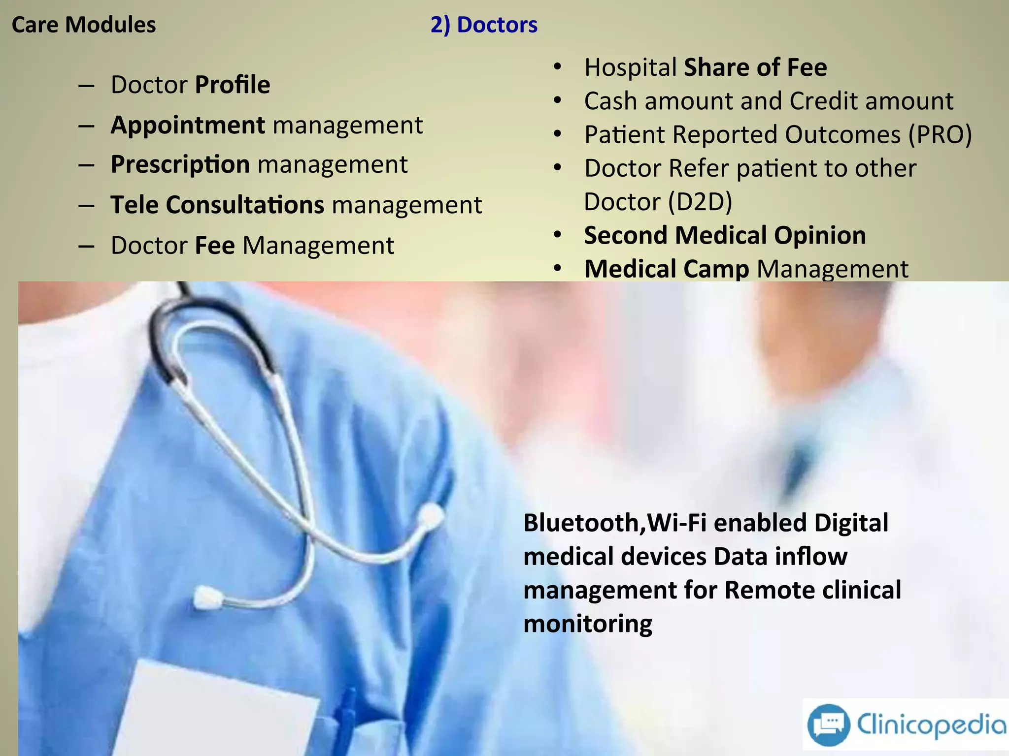Clickck2Cliniic's Clinicopedia Hospital information Management system ...