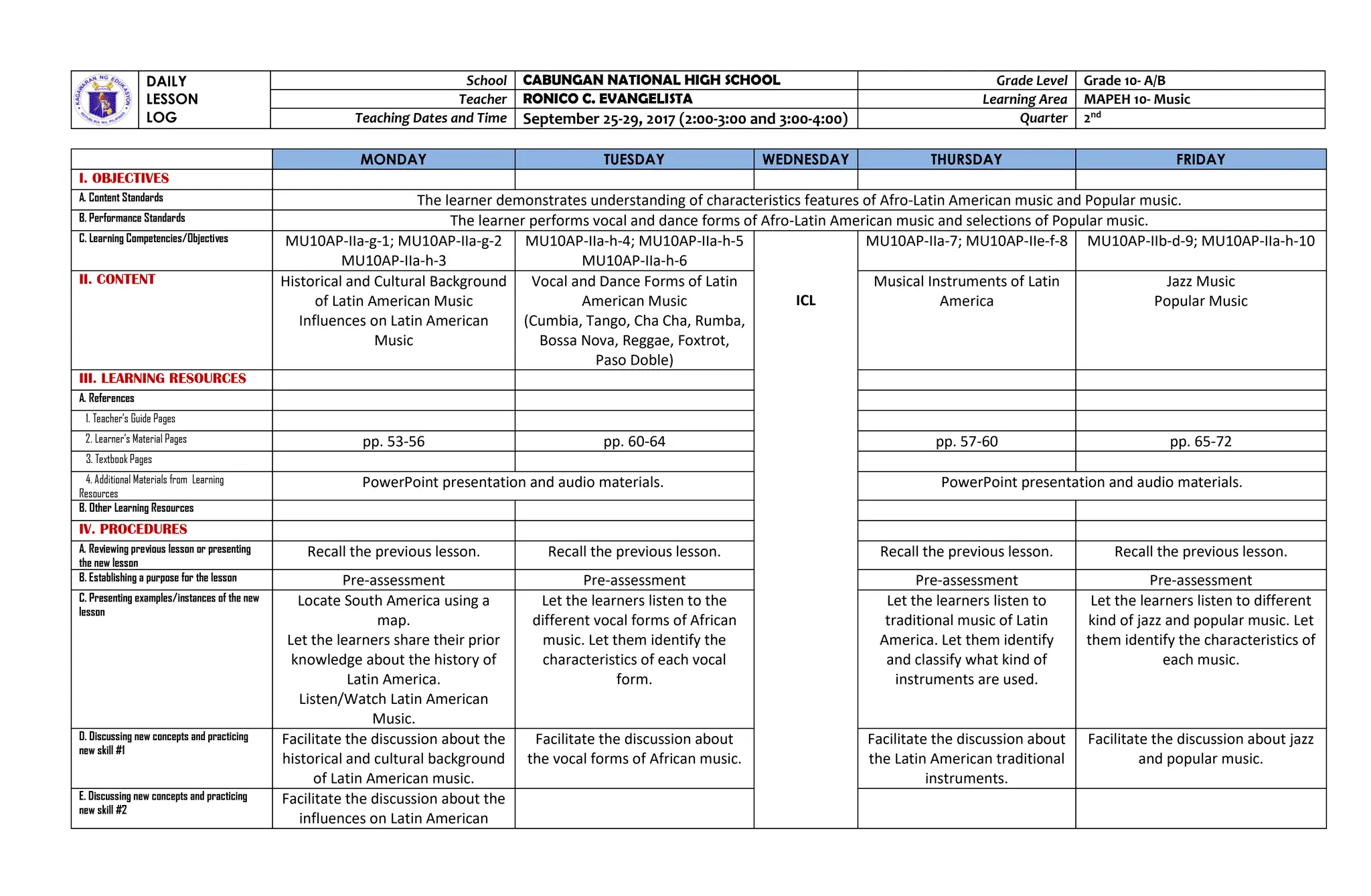 Mapeh grade 10 complete DLL free download | PDF