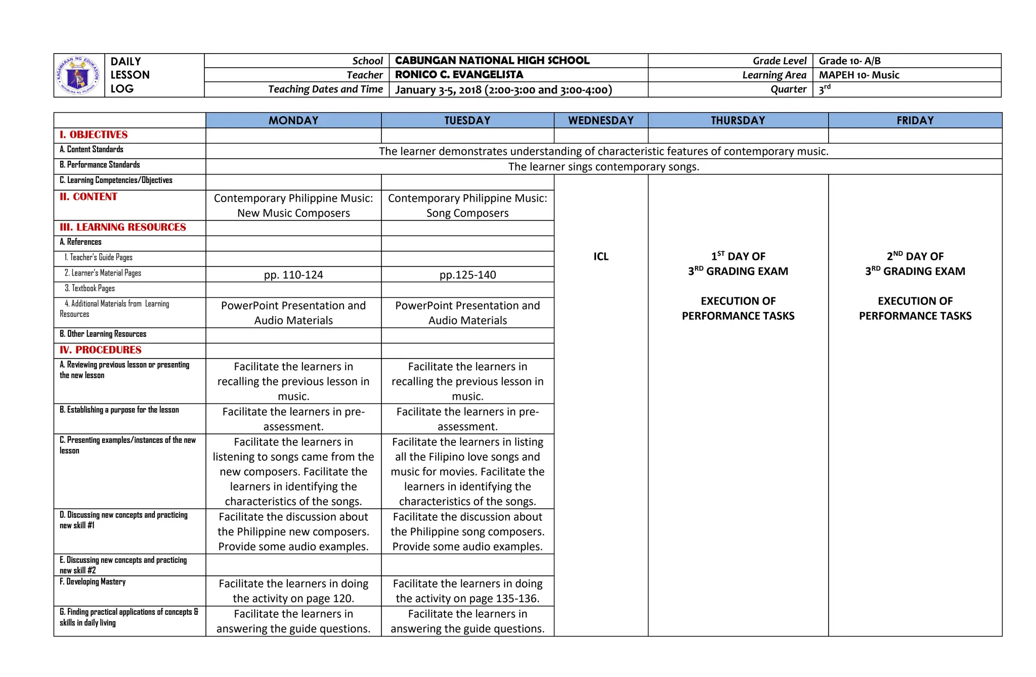 Mapeh grade 10 complete DLL free download | PDF