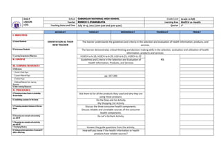 Mapeh grade 10 complete DLL free download | PDF