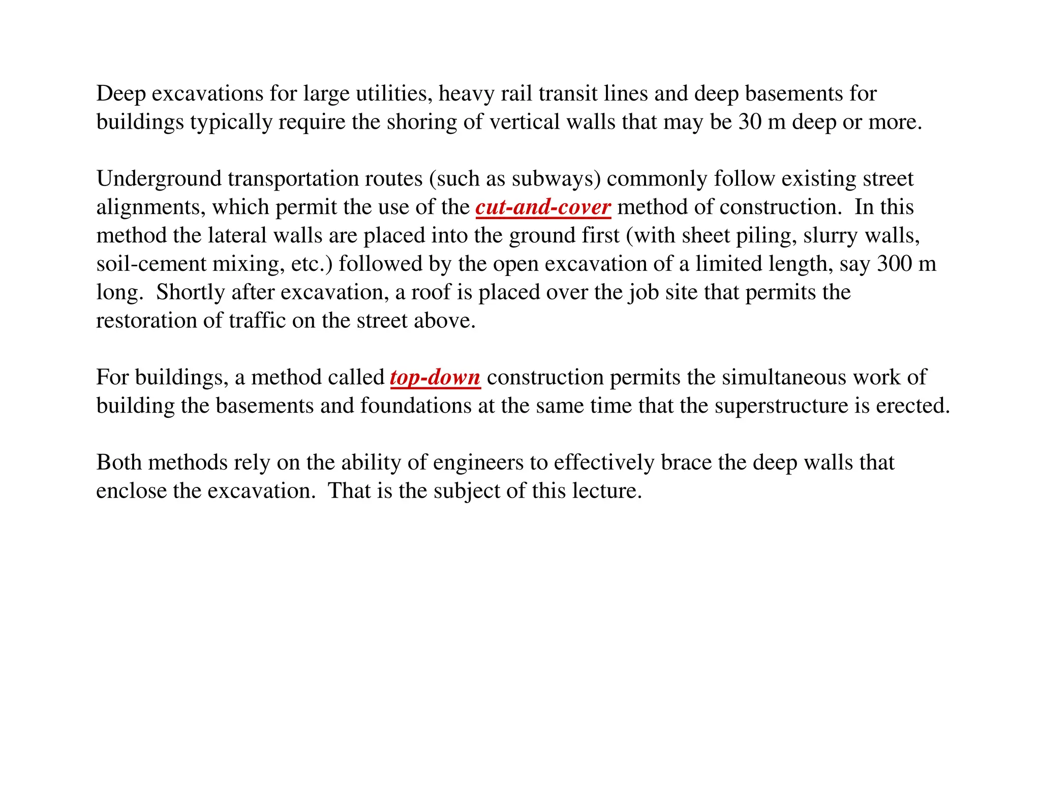 Braced cut excavations design and problems ppt | PDF